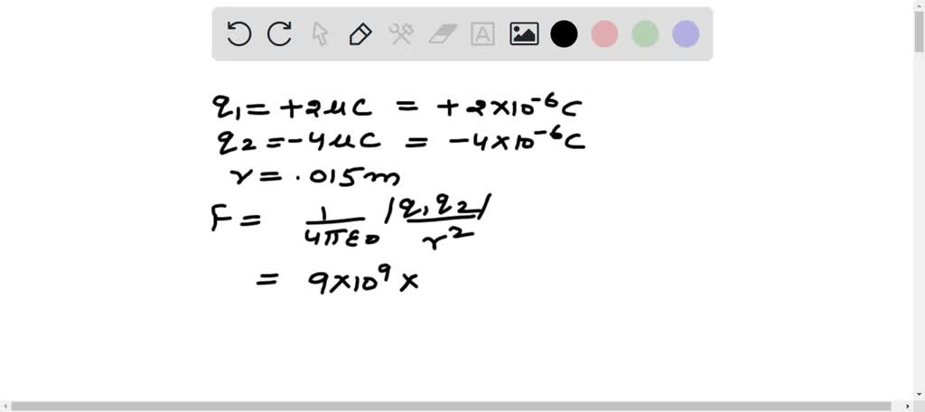 SOLVED: Two point charges, separated by .015 meters have charge values ...
