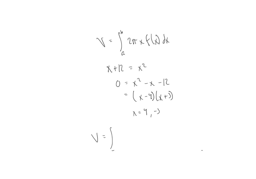 SOLVED: point) Finding the volume of solid of revolution (shel method ... SOLVED: point) Finding the volume of solid of revolution (shel method ...