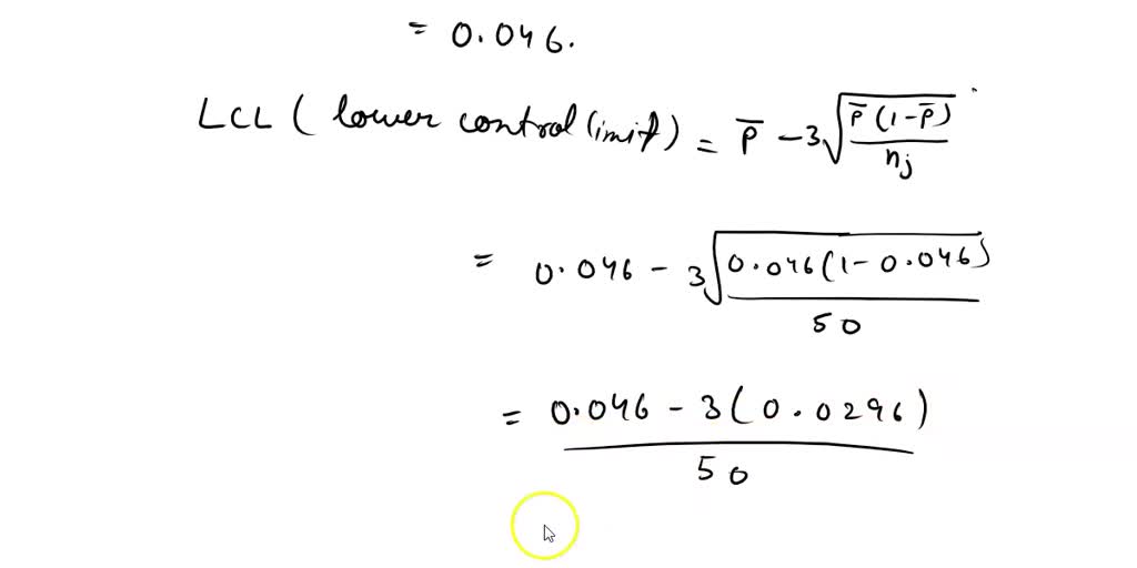 SOLVED: Establish the center line (CL) and control limits (UCL and LCL ...