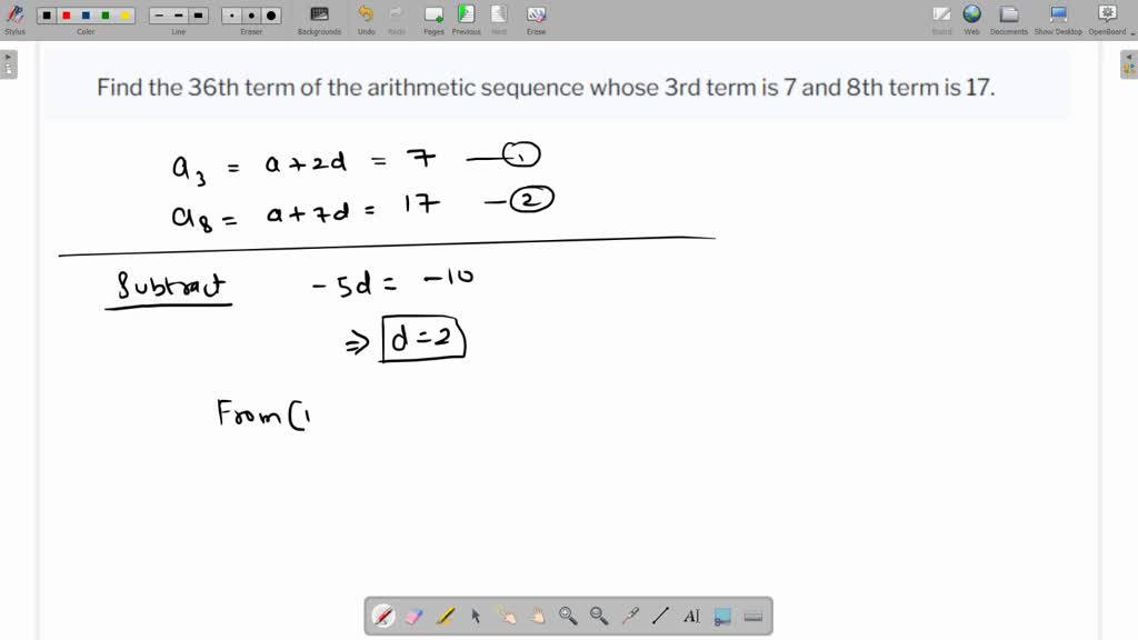 SOLVED: Find the 100th term of the arithmetic sequence with first term 3 and eighth term 17.