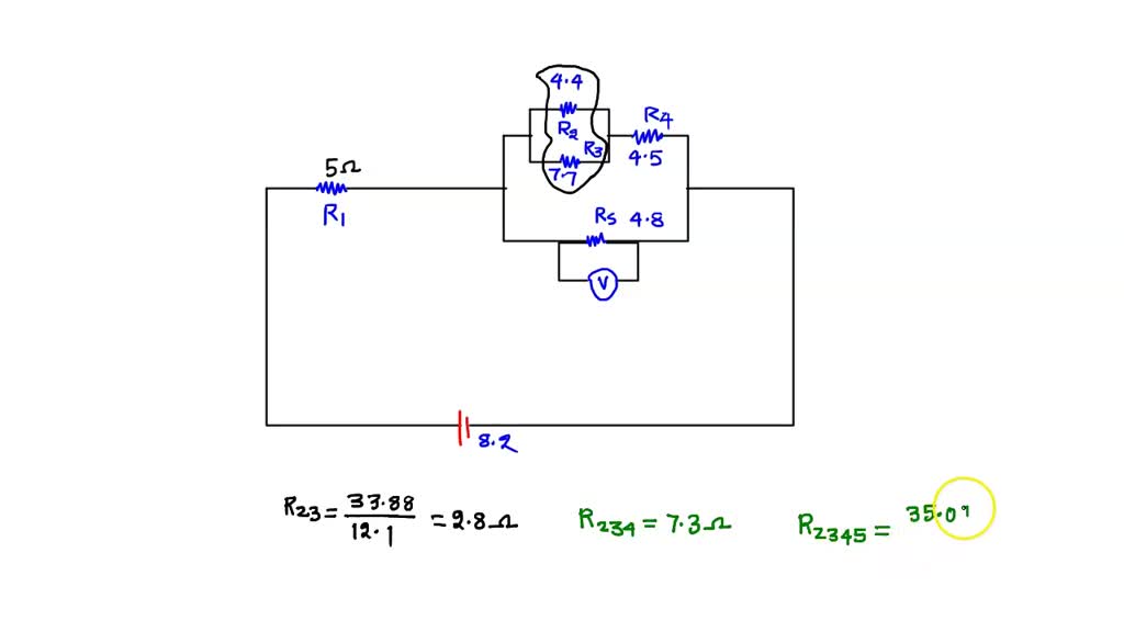 SOLVED: 5. Determine the value of the resistance R that causes the voltage measured by the ...