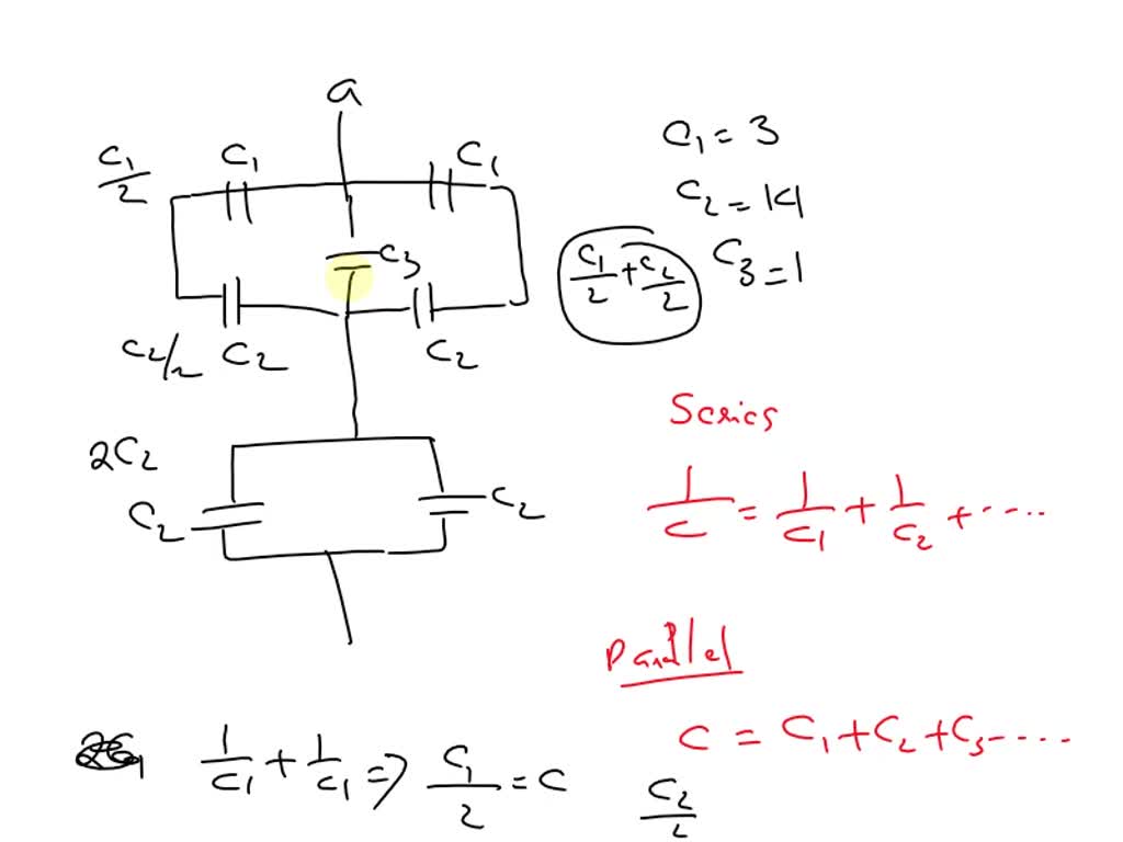 SOLVED: Find the equivalent capacitance between points and b for the group of capacitors ...
