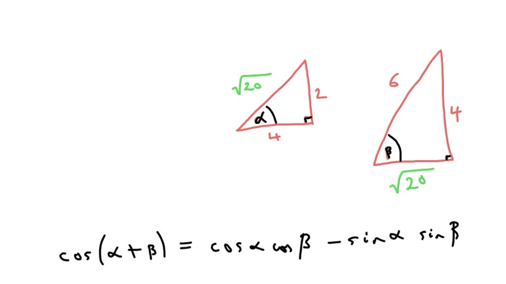 SOLVED: For the angles α and β in the figures, find cos (α+β).