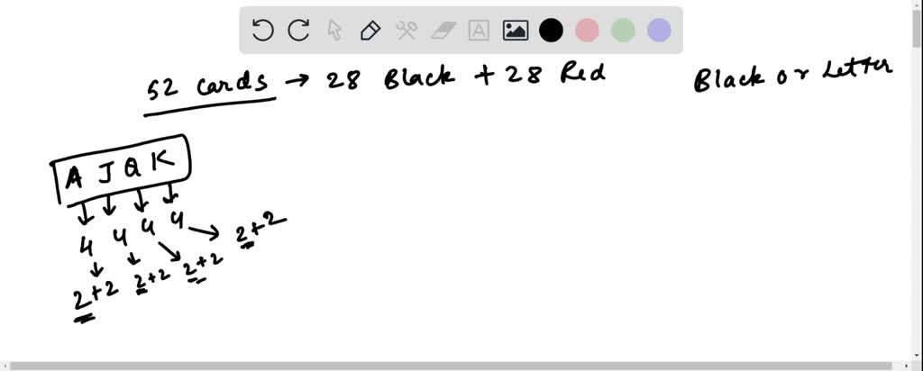 SOLVED: What is The probability of drawing a number card or a black card