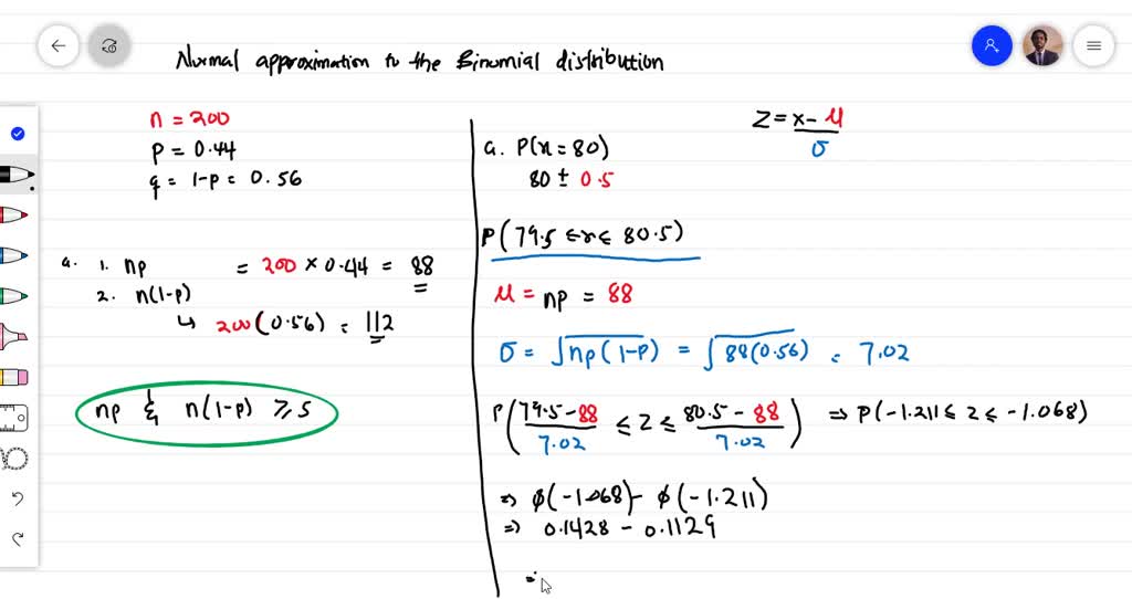 SOLVED: Let X have a binomial distribution with n = 50 and p = 0.2. a. What is P(X ≤ 12)? Use ...