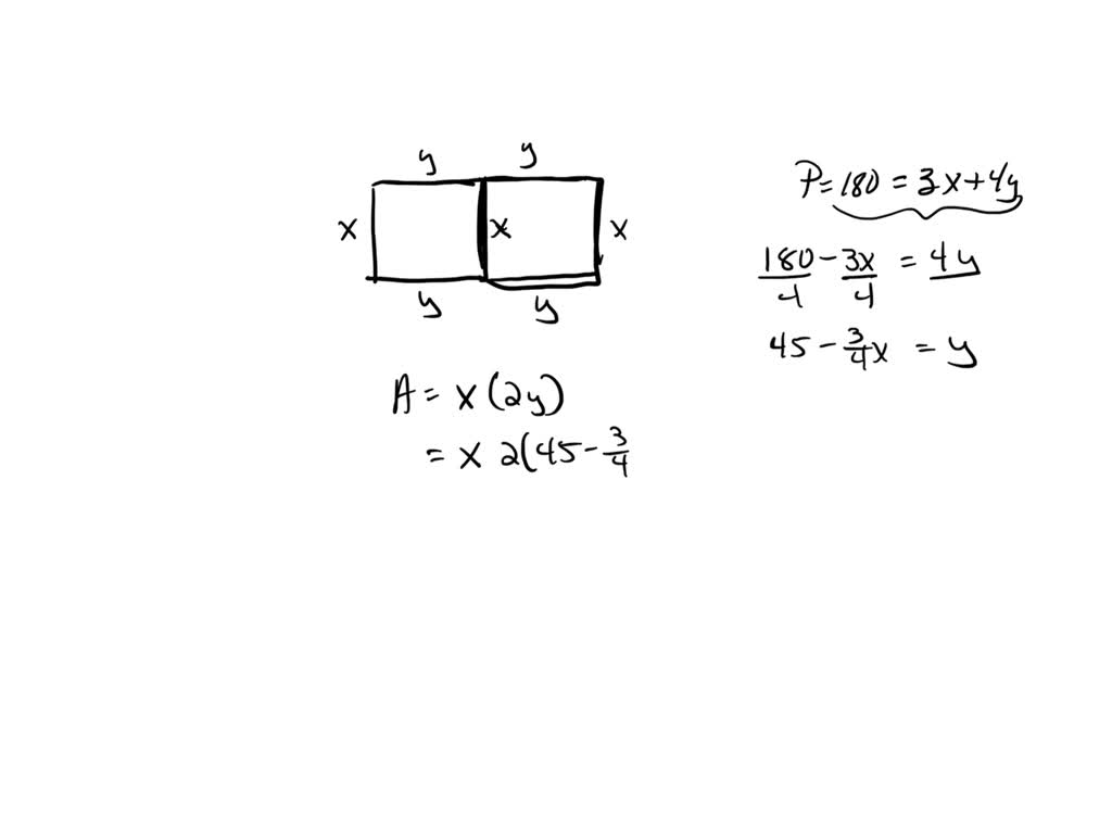SOLVED: (1) Suppose you have to fence two rectangular fields with the same dimensions, with one ...