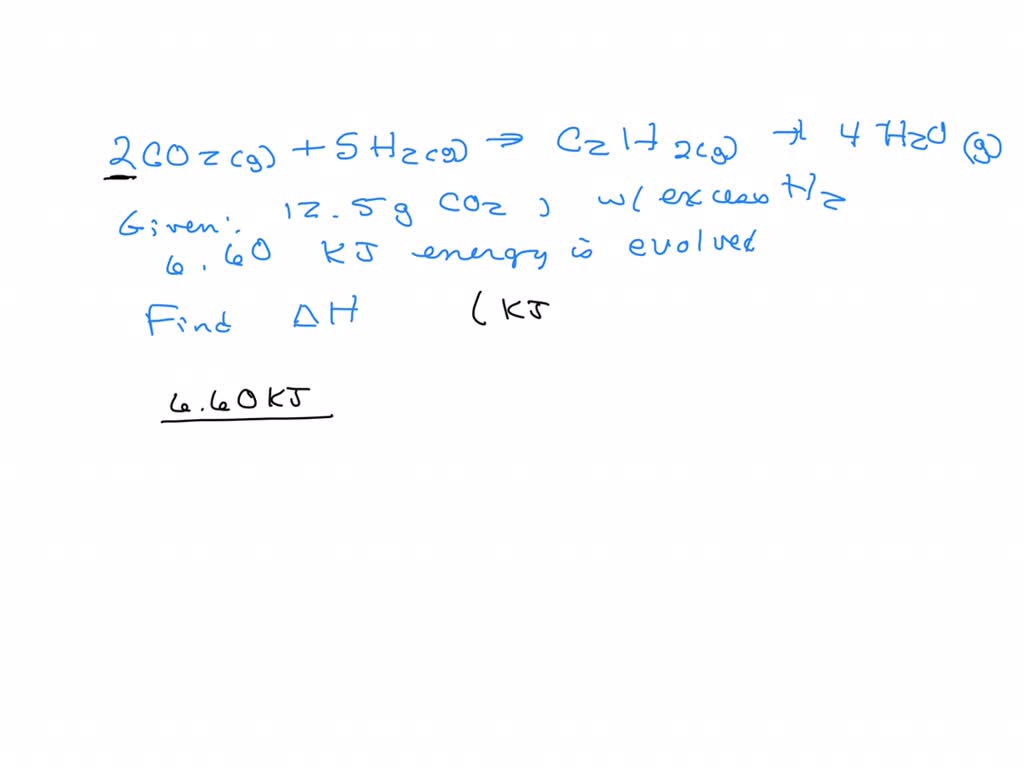 SOLVED: The reaction of carbon dioxide (g) with hydrogen (g) to form ...