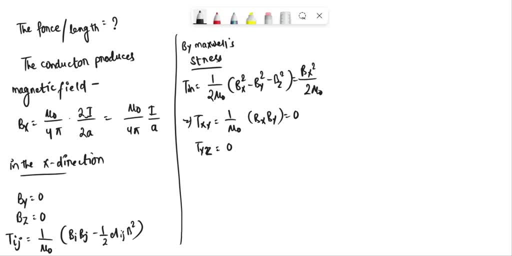 SOLVED: Using Maxwell's stress tensor, calculate the force per unit ...