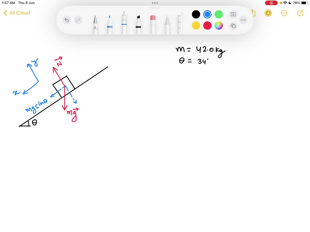 SOLVED: An ice cube slides without friction down a ramp. The angle of the ramp is 42 degrees ...