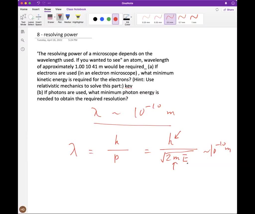 SOLVED: 'The resolving power of a microscope depends on the wavelength ...
