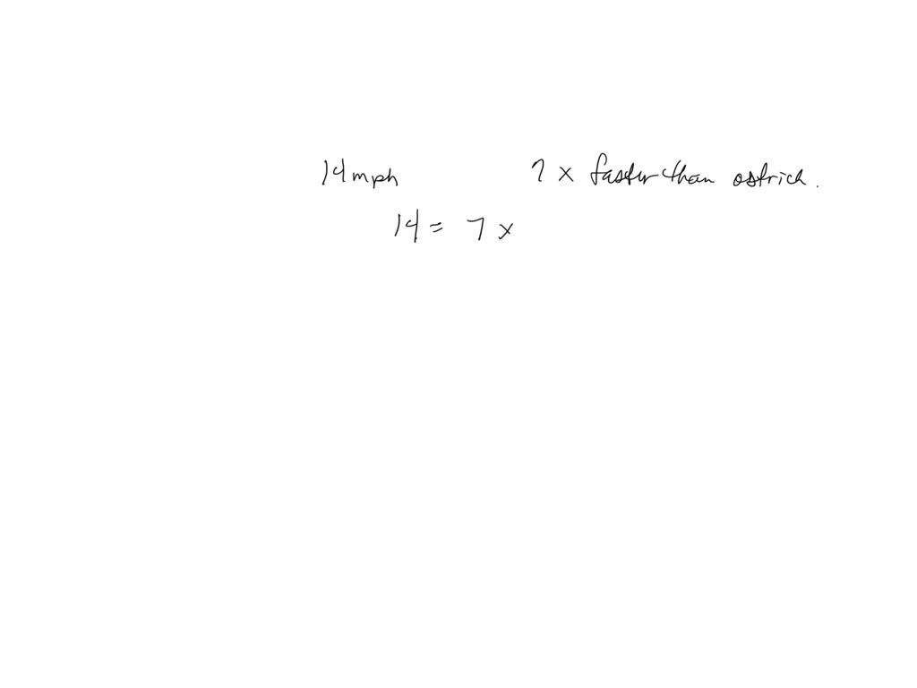 SOLVED: The greater roadrunner bird can run 14 miles per hour. That's 7 ...