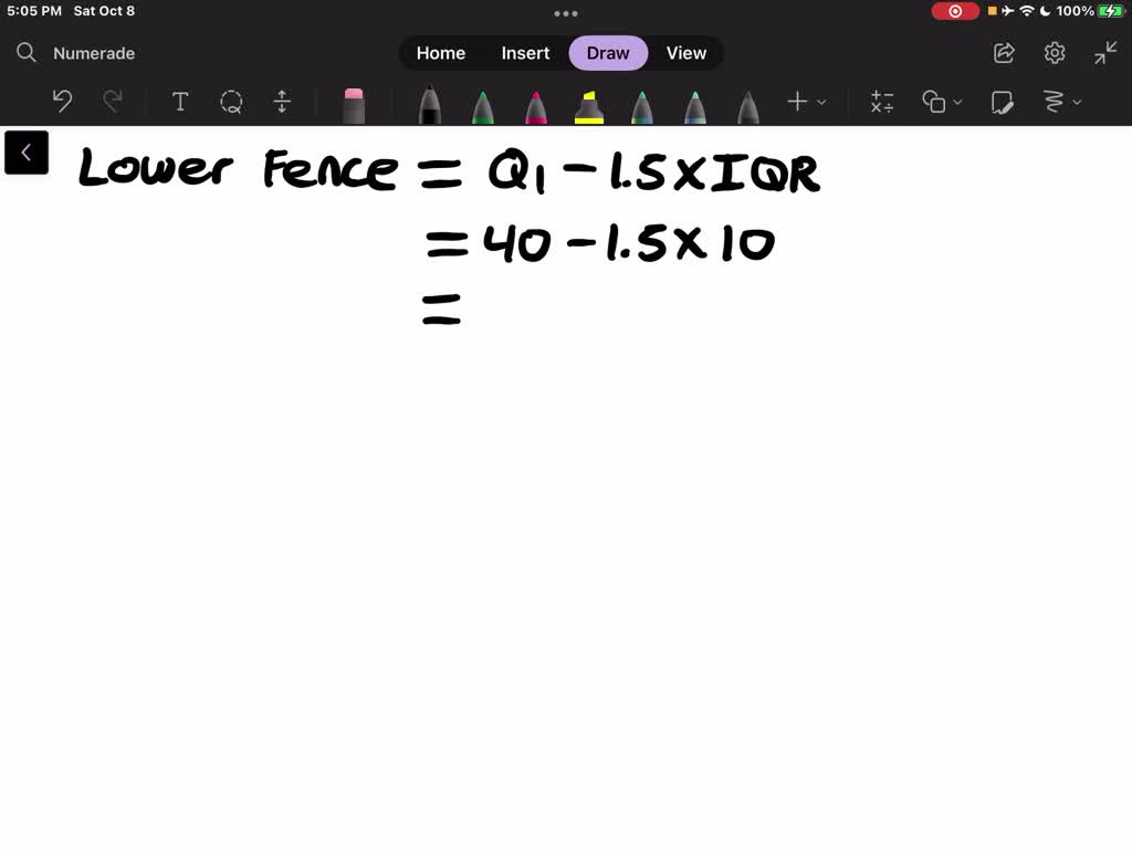 SOLVED: A student in an intro stats course calculates the upper fence ...