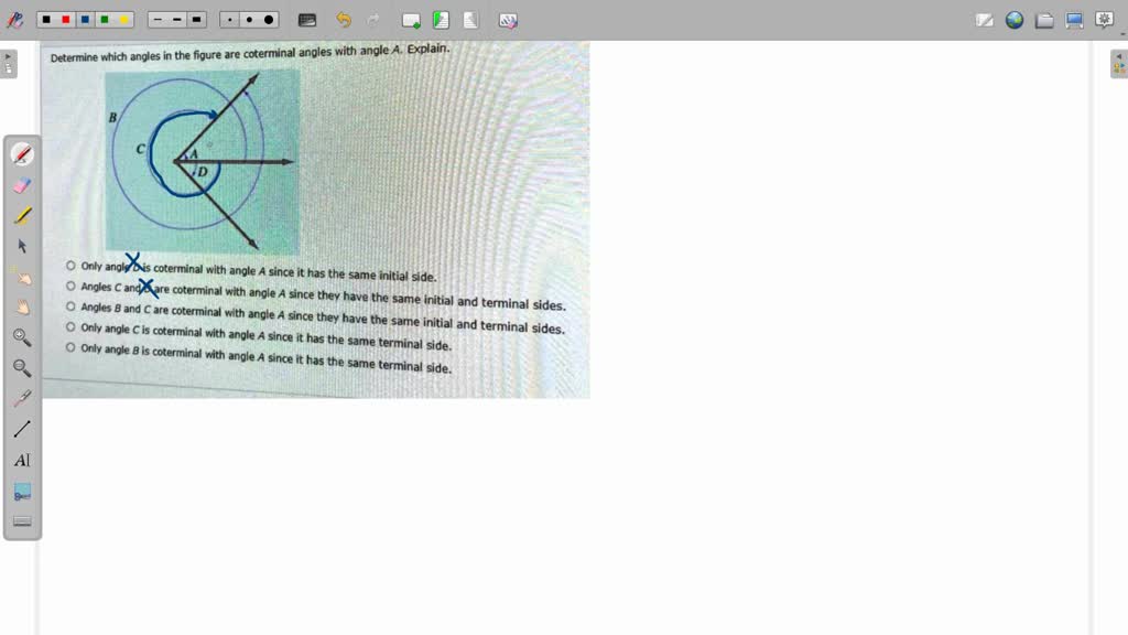 SOLVED: Determine which angles in the figure are coterminal angles with ...