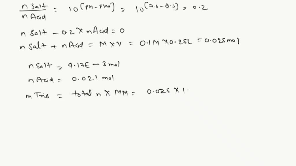 SOLVED: (a). very common buffering substance used in the biochemistry labs is Tris, which stands ...