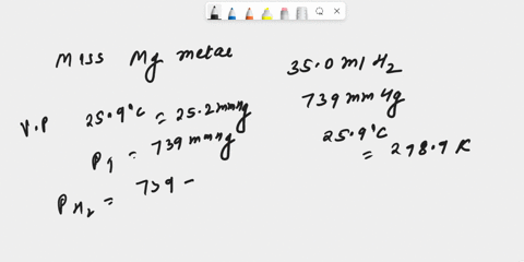 6. A 0.080 g of magnesium metal reacts with hydrochloric...