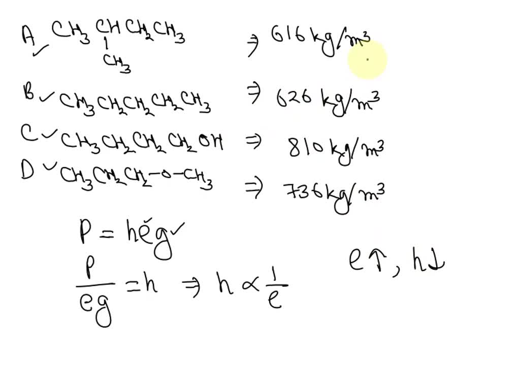SOLVED: Part A The following liquids have about the same molar mass: The vapor pressure of each ...