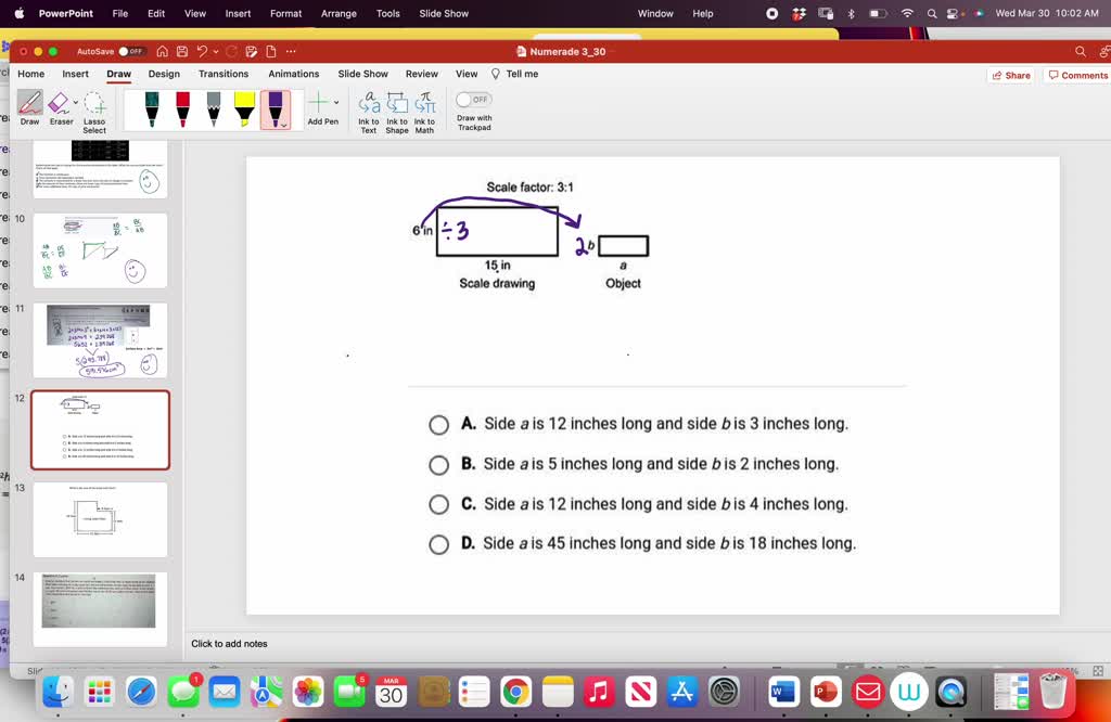 Solved Draw A Scale Drawing Of The Object Below Using The Scale Factor