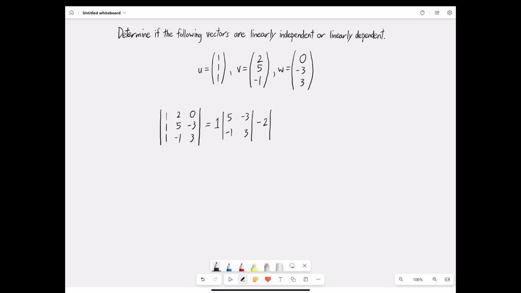 SOLVED: 3. (6 points) Determine whether each of the following sets of vectors is linearly ...