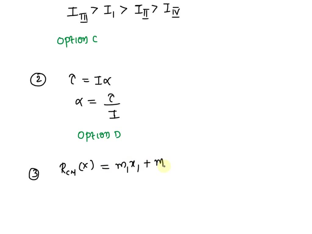The figure shows scale drawings of four objects, each of the same mass and uniform thickness ...