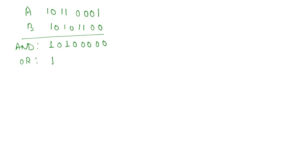 SOLVED: Question No. 5: We can perform logical operations on strings of bits by considering each ...
