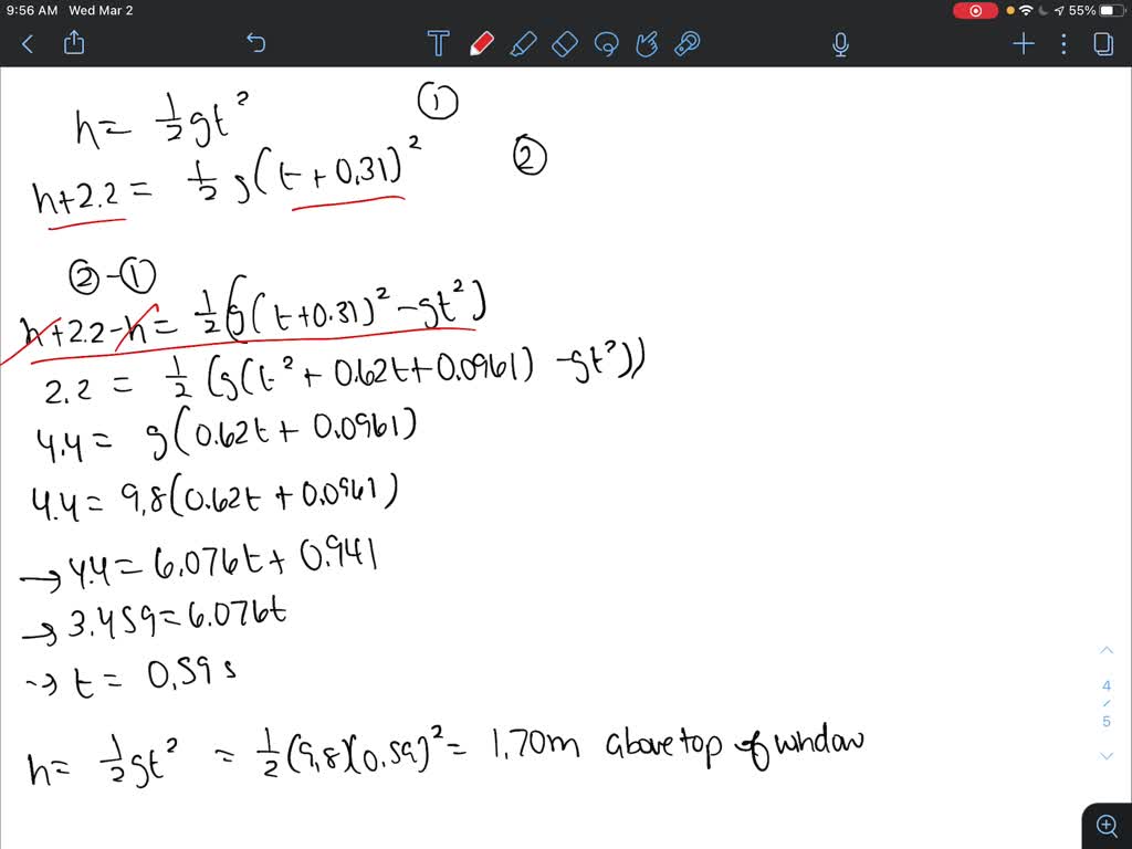 SOLVED: Question: A falling stone takes 0.33 s to travel past a window ...