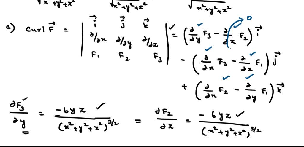 SOLVED: Consider the given vector field: F(x, y, z) = (xi - yj + zk) + (vxz - y^2 - 2^2) (a ...