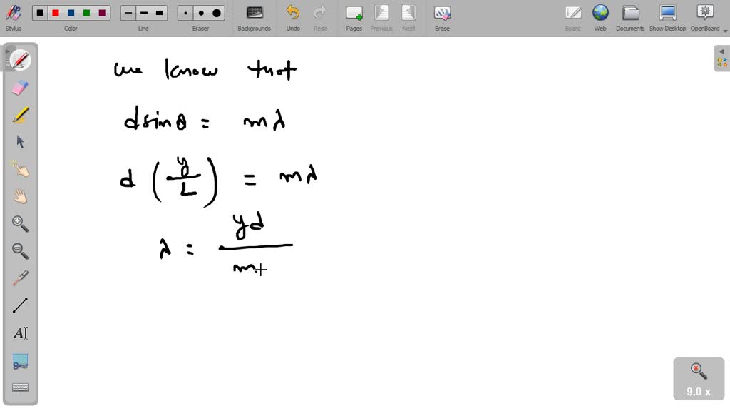 SOLVED: A student performs a double-slit experiment using a ...