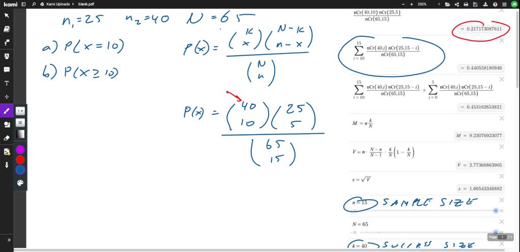 SOLVED: An instructor who taught two sections of engineering statistics ...