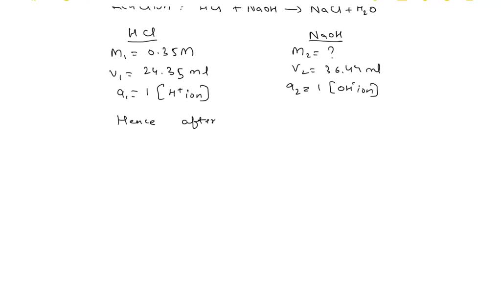 Solved The Titration Of An Unknown Solution Of Sodium Hydroxide Naoh