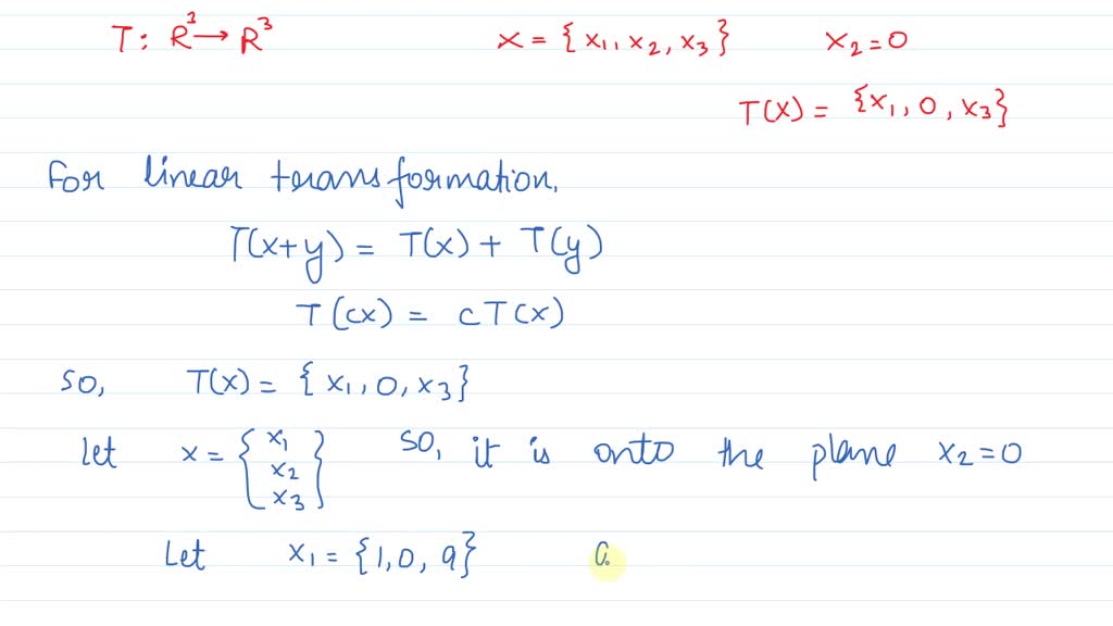 SOLVED: The transformation from R2 to R2 that projects [x, y] onto the ...
