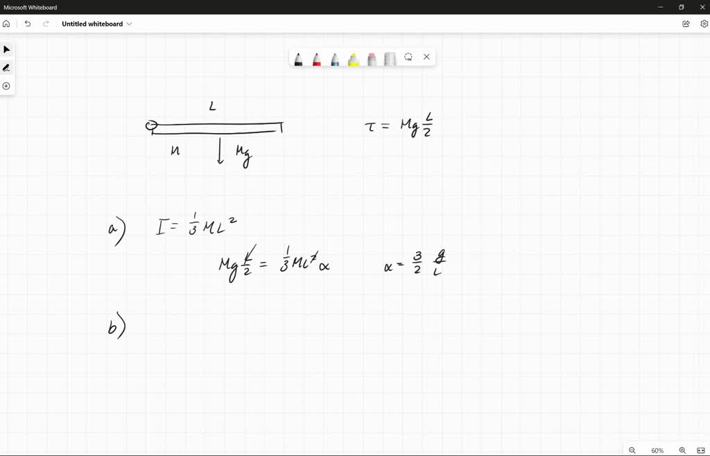 SOLVED: 4(12 poiuts) uniform rod of length L and mass M is attached at ...