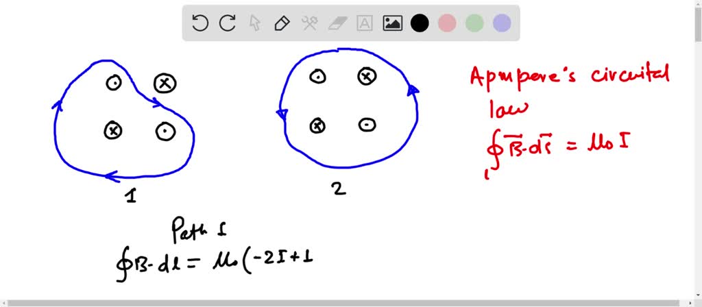 SOLVED: Each of the eight conductors in the figure carries 3.41A of ...