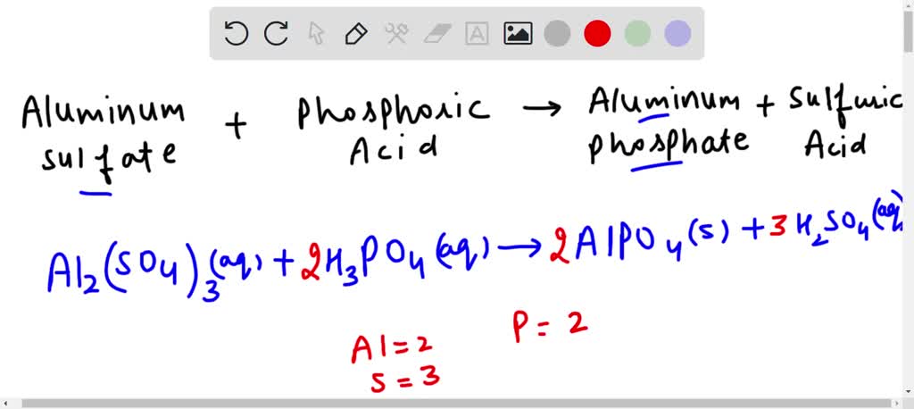 SOLVED: Aluminum sulphate solution is combined with phosphoric acid to produce solid aluminum ...