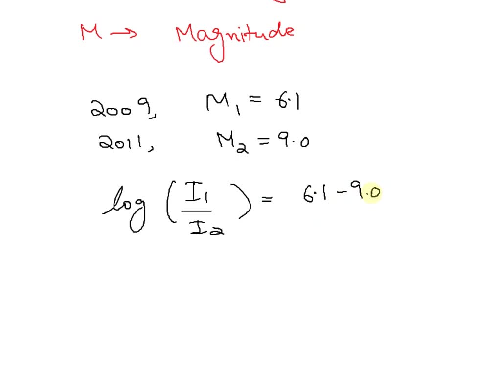 The intensity levels I of two earthquakes measured on a seismograph can ...