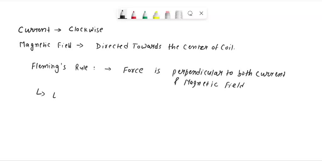 SOLVED: In the diagram, we are looking down on the setup. The current ...