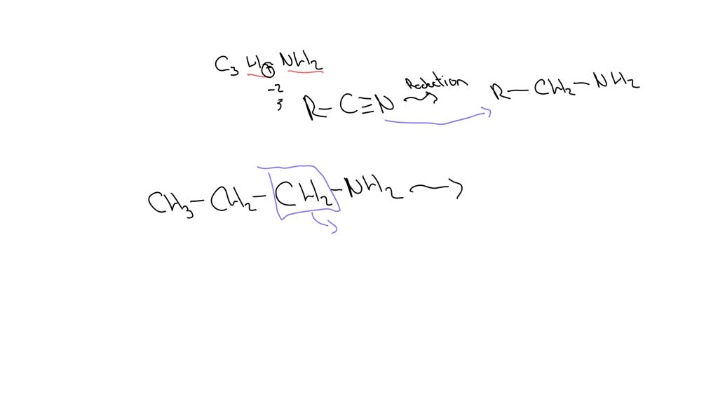 SOLVED: The reduction of a nitrile produced a compound of formula ...