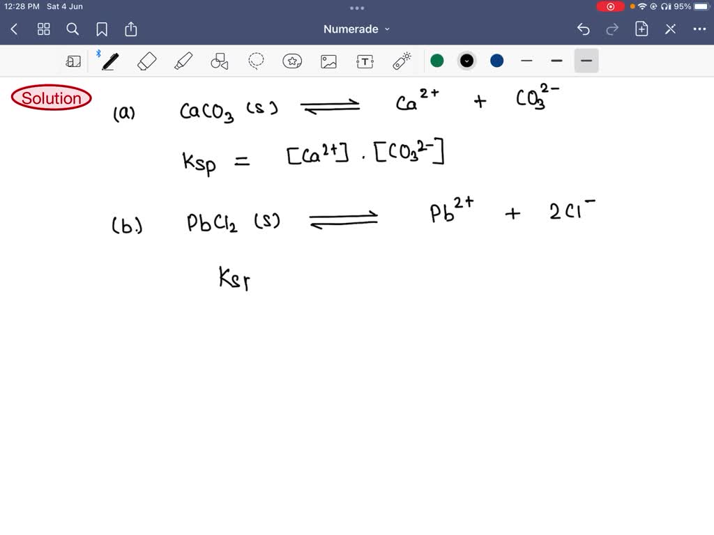 SOLVED: Write balanced equations and expressions for Ksp for the dissolution of each ionic ...