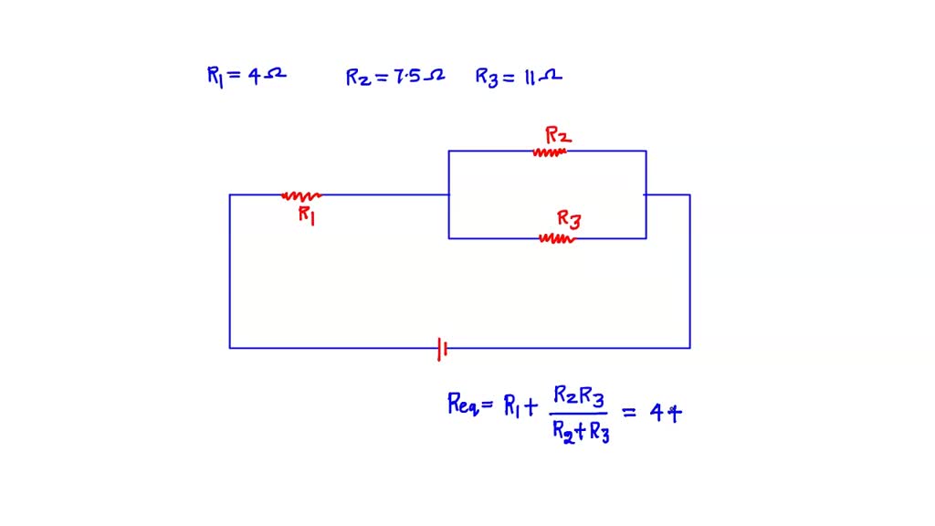SOLVED: 'Two resistors, R1 and R2, are connected in series to a 5.00 V battery. R1 is 12.0 Ohm ...