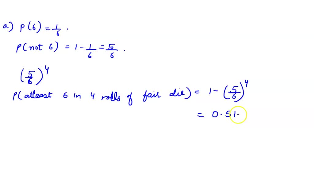 SOLVED: In the 18th century; the Chevalier de Mere asked Blaise Pascal ...