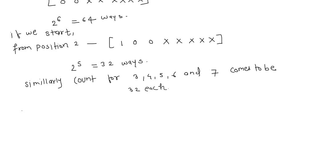 SOLVED: Use inclusion-exclusion to calculate the number of bit strings ...