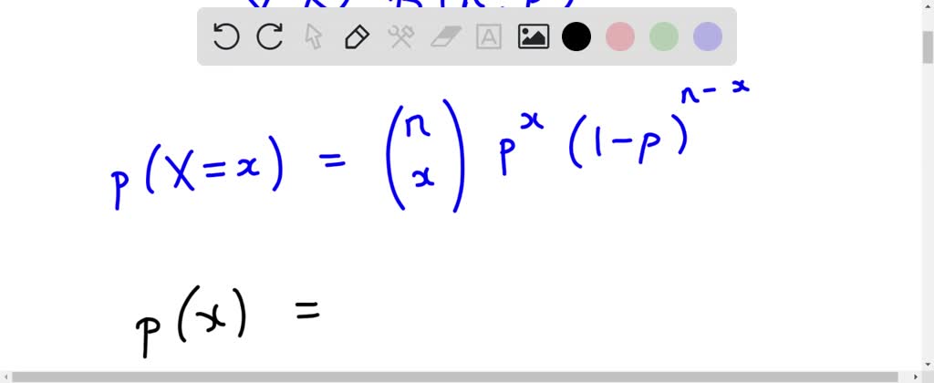 SOLVED: Give the formula for P(x) for a binomial random variable with n ...