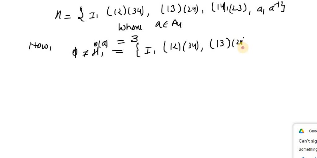 SOLVED: Question 7. (The alternating group) Show that A4 has 4 Sylow 3 ...