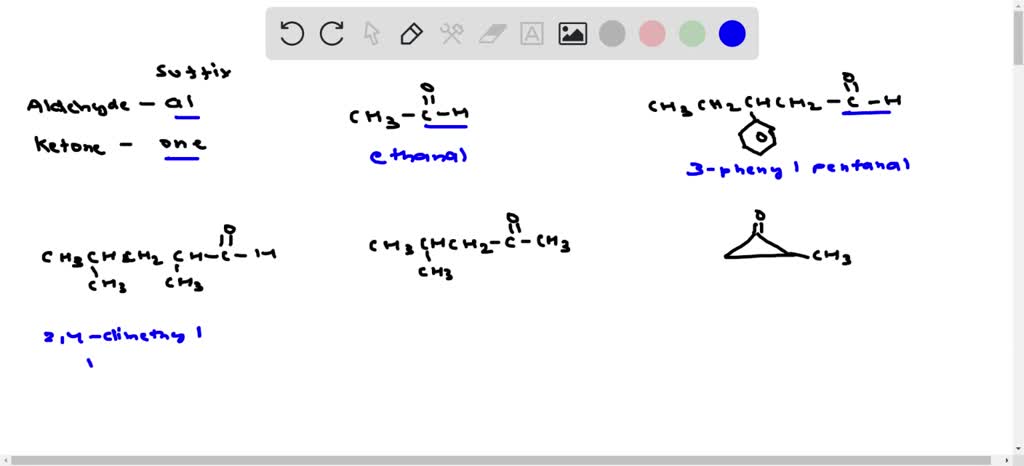 SOLVED: 14.6 Assign IUPAC names to the aldehydes and ketones: 1. CH3-CH2-CH=O - Propanal 2. CH3 ...