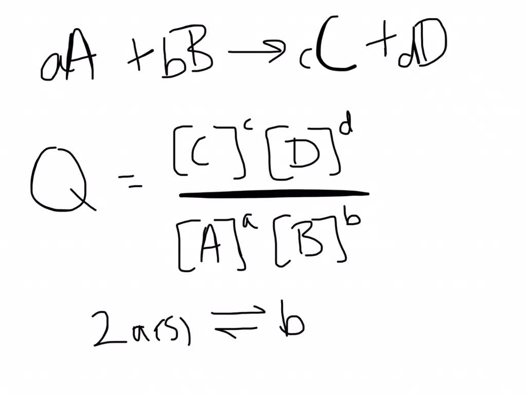 SOLVED: for a general reversible reaction represented by 2a(s) ⇌ b(g), the correct expression ...