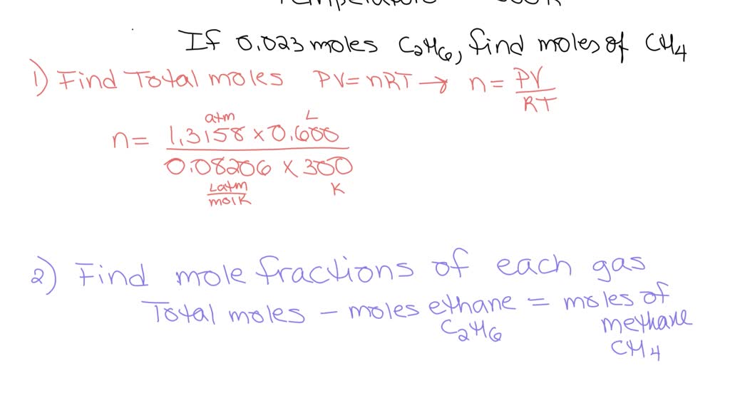 SOLVED: A 600-mL sample of gas contains a mixture of methane (CH4) and ...