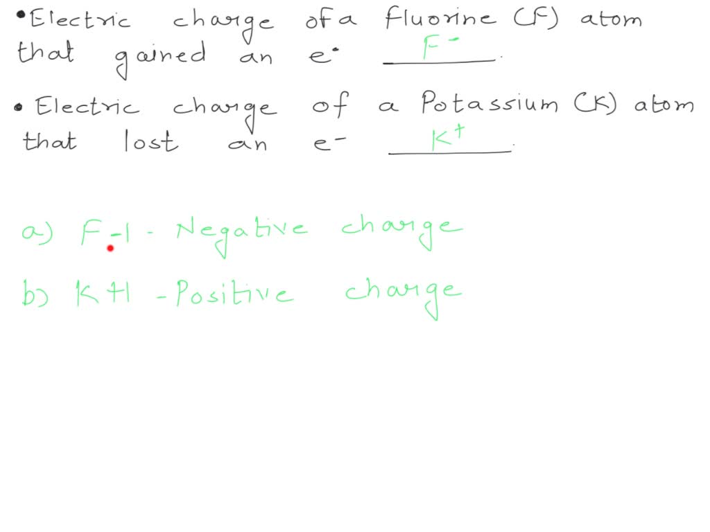 SOLVED: Fluorine is in Group 7A. What would be the electrical charge of ...