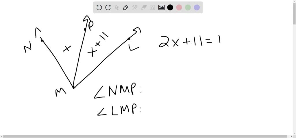 SOLVED: If angle LMP is 11 degrees more than angle NMP and angle NML ...