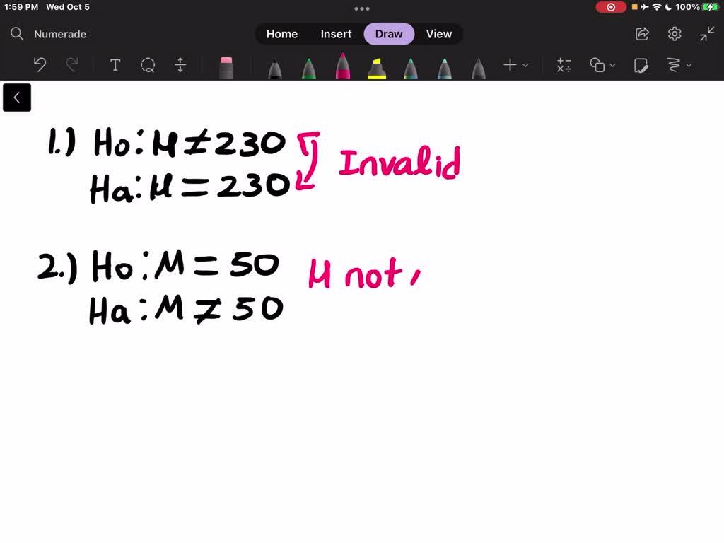 SOLVED: For each pair of hypotheses that follows decide whether Ho and ...