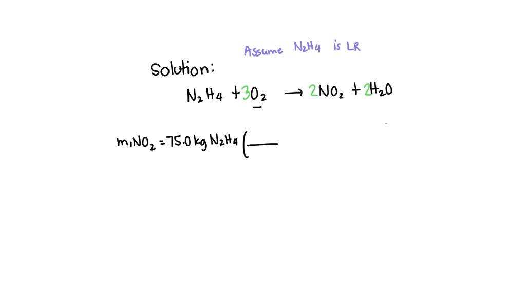 SOLVED: In Problem 6.43, hydrazine reacted with oxygen according to the ...