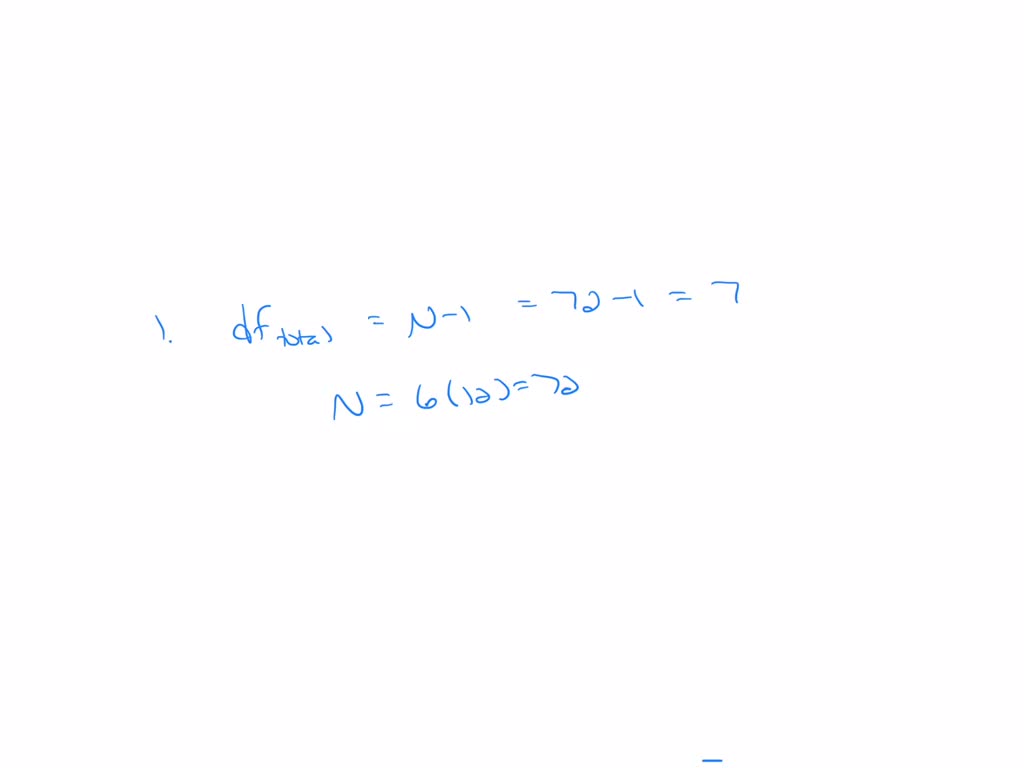 SOLVED: A researcher uses an ANOVA to compare six treatment conditions with a sample of n =12 in ...